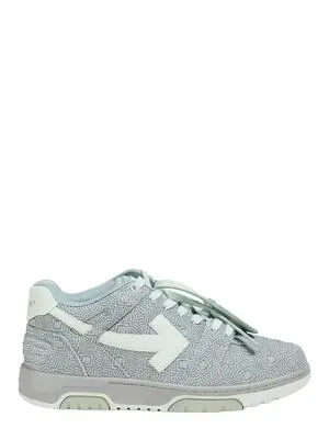 Off-White Out Of Office Textured Suede Sneakers Mint