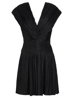 Simkhai Avarie Plissé Taffeta Mini Dress - Black