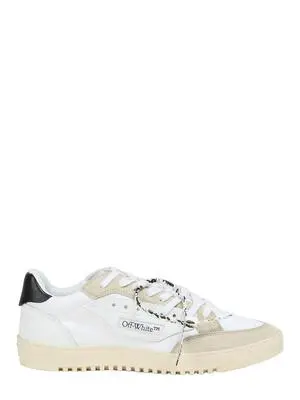 Off-White 5.0 Canvas, Leather And Suede Sneakers - White