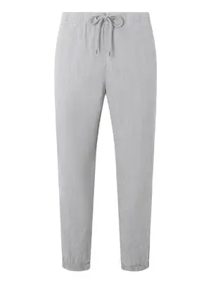JAMES PERSE Straight-leg Linen-blend Canvas Trousers - Gray