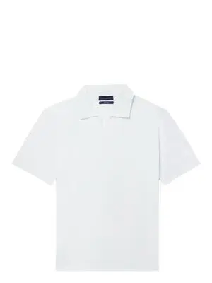 Thom Sweeney Terry-cotton Polo Shirt - Blue
