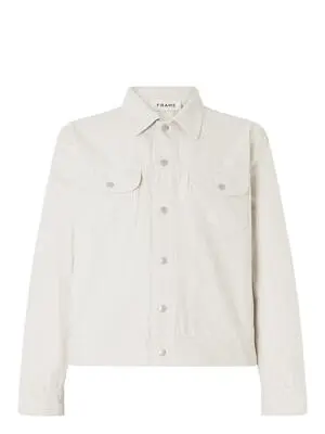 FRAME Cotton Canvas Trucker Jacket - Neutrals