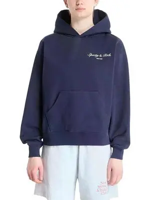Sporty & Rich Logo-print Hoodie - Blue
