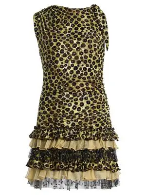 SIEDRES Floriana Ruffled Devoré Chiffon Mini Dress - Multi