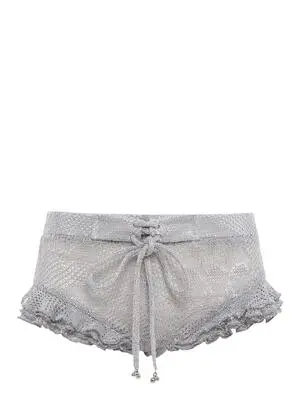 SIEDRES Peonie Ruffled Knit Shorts - Silver