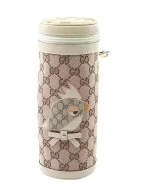 Gucci 2010s Canvas Leather Bottle Case - Neutrals