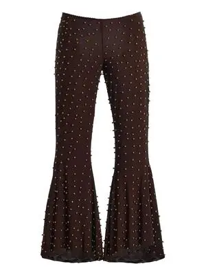 SIEDRES Jeslynn Embellished Flared Pants - Brown