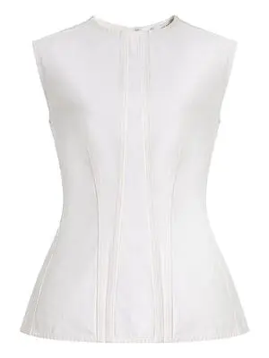 AGOLDE Agolde Corbin Sleeveless Denim Top With Peplum Hem