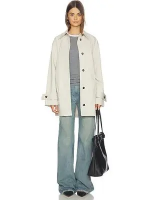 Theory Gabardine A-line Trench Coat - Beige