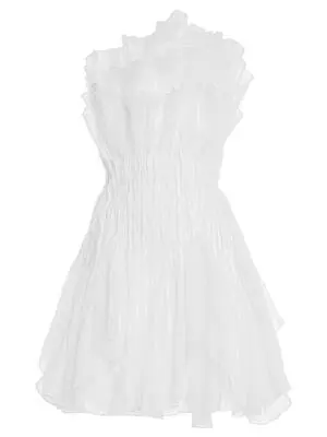 AJE Nisha One-Shoulder Organza Mini Dress