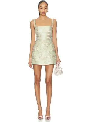 SAU LEE Antonia Brocade Dress - Mint