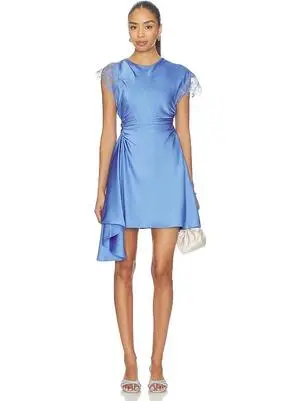 AMUR Zina Ruched Mini Dress - Blue