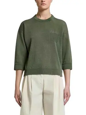 Peserico Bead-embellished Pocket Sweater - Green