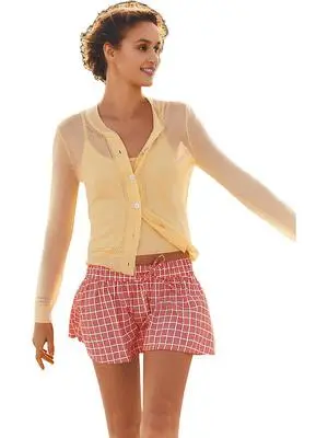 CELANDINE Gingham Dickie Mini Skirt - Red Pattern