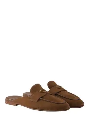 Prada Nubuck Mules - Cocoa Brown