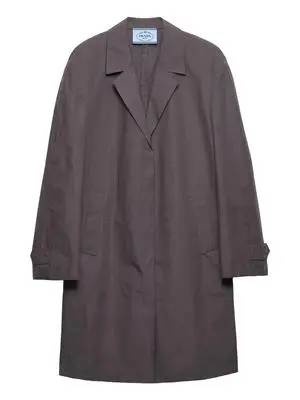 Prada Single-breasted Poplin Coat - Hematite