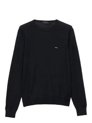 Prada Superfine Wool Crew-neck Sweater - Navy