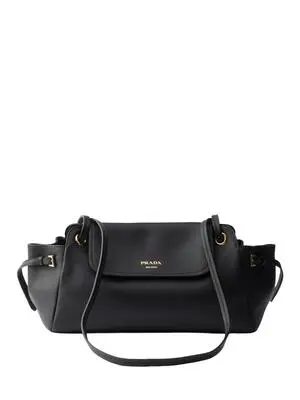 Prada Medium Leather Shoulder Bag - Black