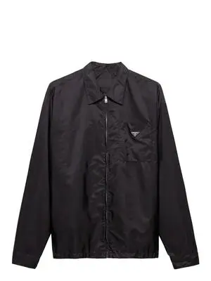 Prada Re-Nylon Zipper Shirt Black