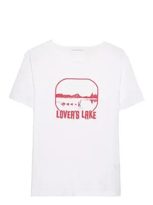 Prada Printed Cotton T-shirt - White/red
