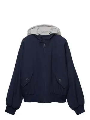 Prada Hooded Wool Jacket Navy