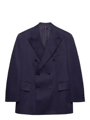 Prada Double-breasted Cotton Jacket - Navy
