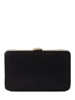 Prada Satin Mini-clutch With Metal Hardware - Black