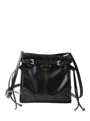 Prada Leather Mini Shoulder Bag - Black