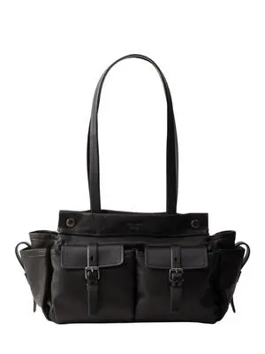 Prada Medium Leather Tote Bag - Black