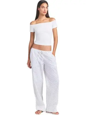 SKIMS Off-the-shoulder Cotton Jersey Top - Marble