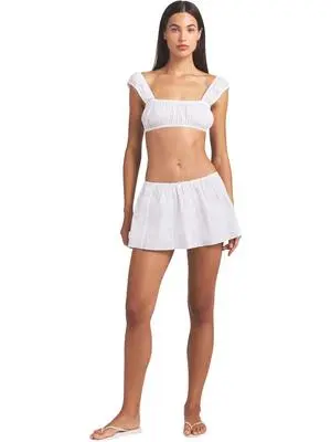 SKIMS Poplin Mini Skirt - Snow