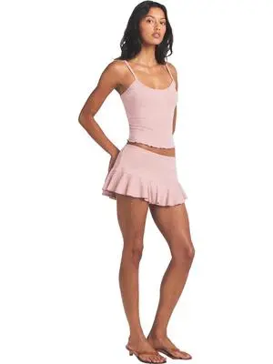 SKIMS Pointelle Knit Mini Skort With Ruffle Hem - Morganite