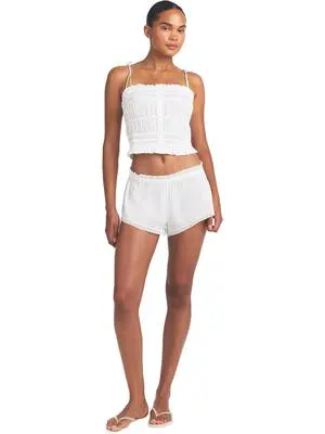 SKIMS Poplin Apparel Ruffle Cami Top - Snow