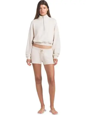 SKIMS Drapey French Terry Half Zip Pullover - Buff