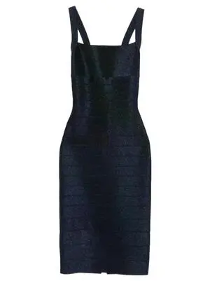 Herve Leger Neri Square-neck Mini Dress - Blue