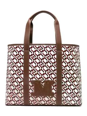 Max Mara Monogram-pattern Tote - White
