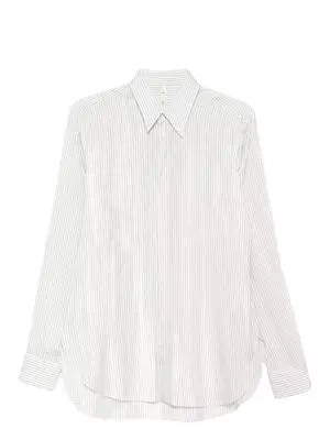 PETAR PETROV Striped Curved-hem Shirt - White