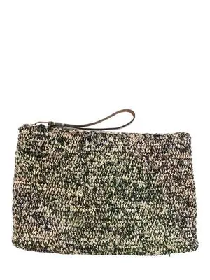 IBELIV Woven Clutch With Wrist Strap - Black