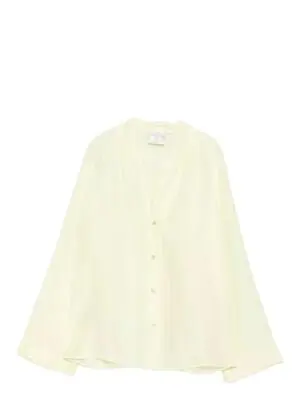 FORTE_FORTE V-neck Long-sleeved Shirt - Yellow