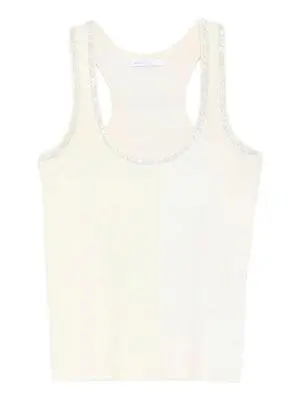 Patrizia Pepe Rhinestone-embellished Tank Top - Neutrals