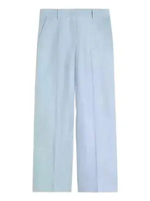 Max Mara Linen Tailored Trousers Blue