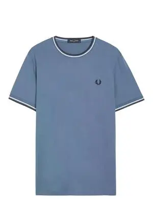 Fred Perry Twin Tipping Cotton T-shirt - Blue