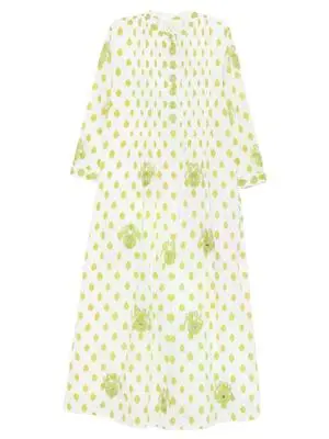 Nimo With Love Floral-print Midi Dress - White