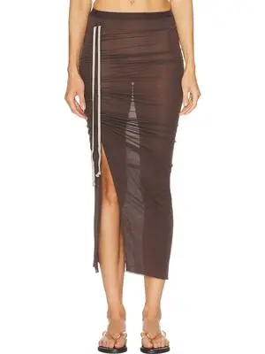 Rick Owens Edfu Knee Length Skirt - Macassar