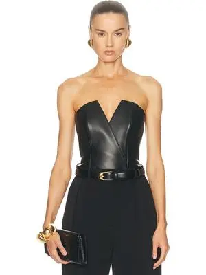 Ralph Lauren Harling Bust Strapless Blouse - Black