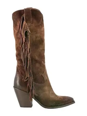 JE T'AIME MILANO|WOMAN Fringed Suede Boots - Brown