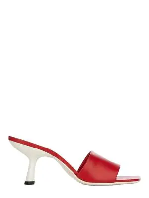 Vicini Leather Heeled Sandals - Red