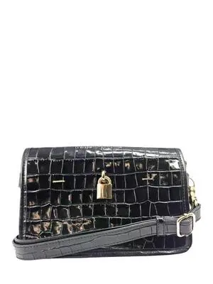 MADISON MAISON Moc Croc Crossbody Bag - Black