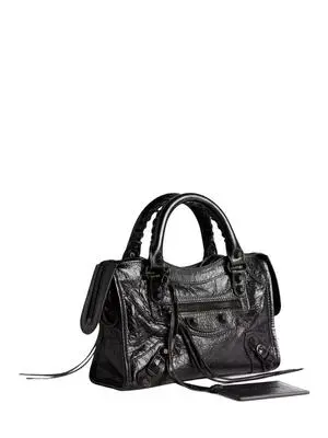 Balenciaga Mini Le City Lambskin Tote - Black