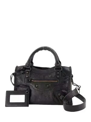 Balenciaga Mini Le City Lambskin Tote - Black